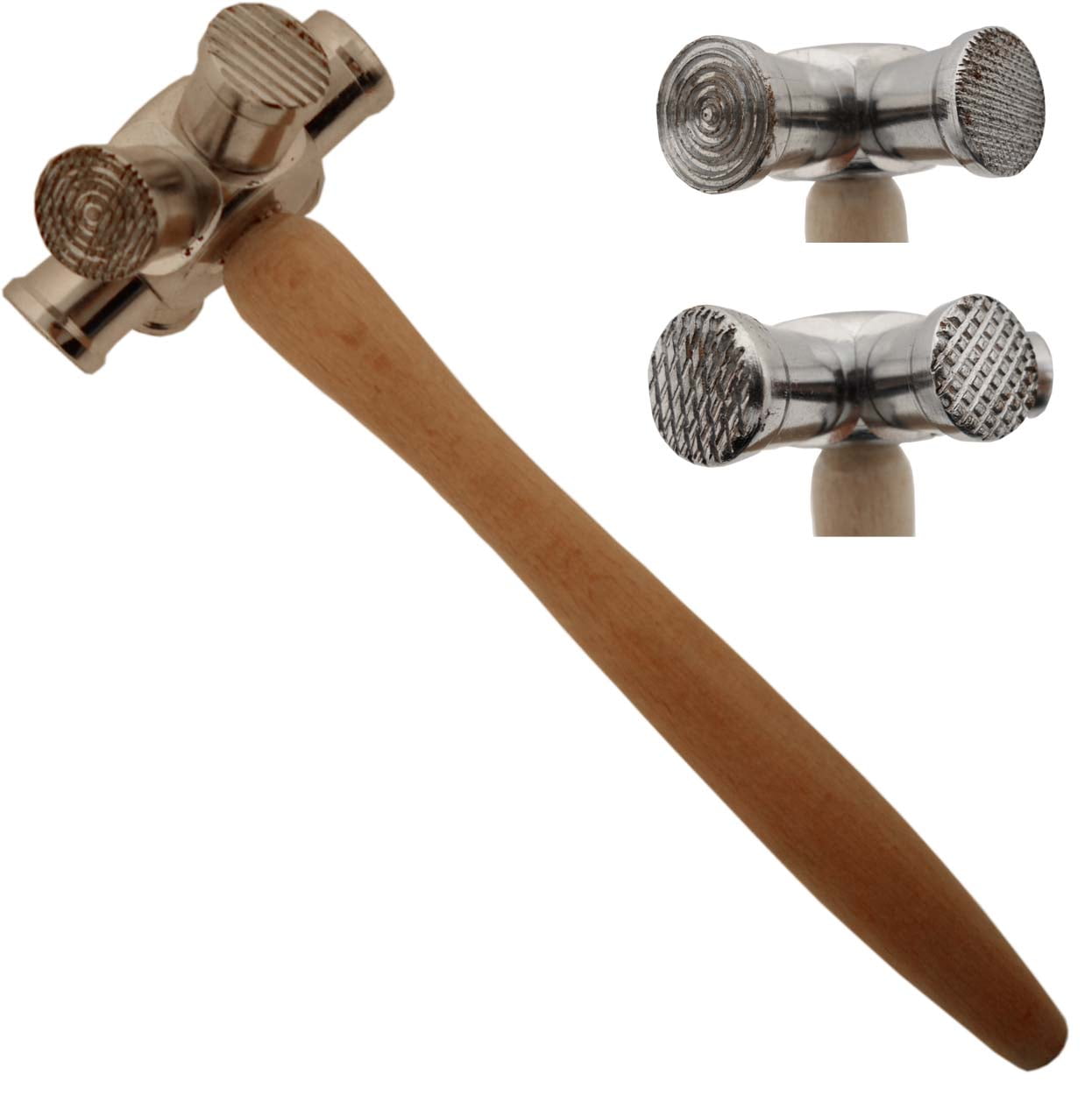 BENCH WIZARD 6-In-1 Multi-Head Hammer | 10" (25.4 cm) Wooden Handle ...