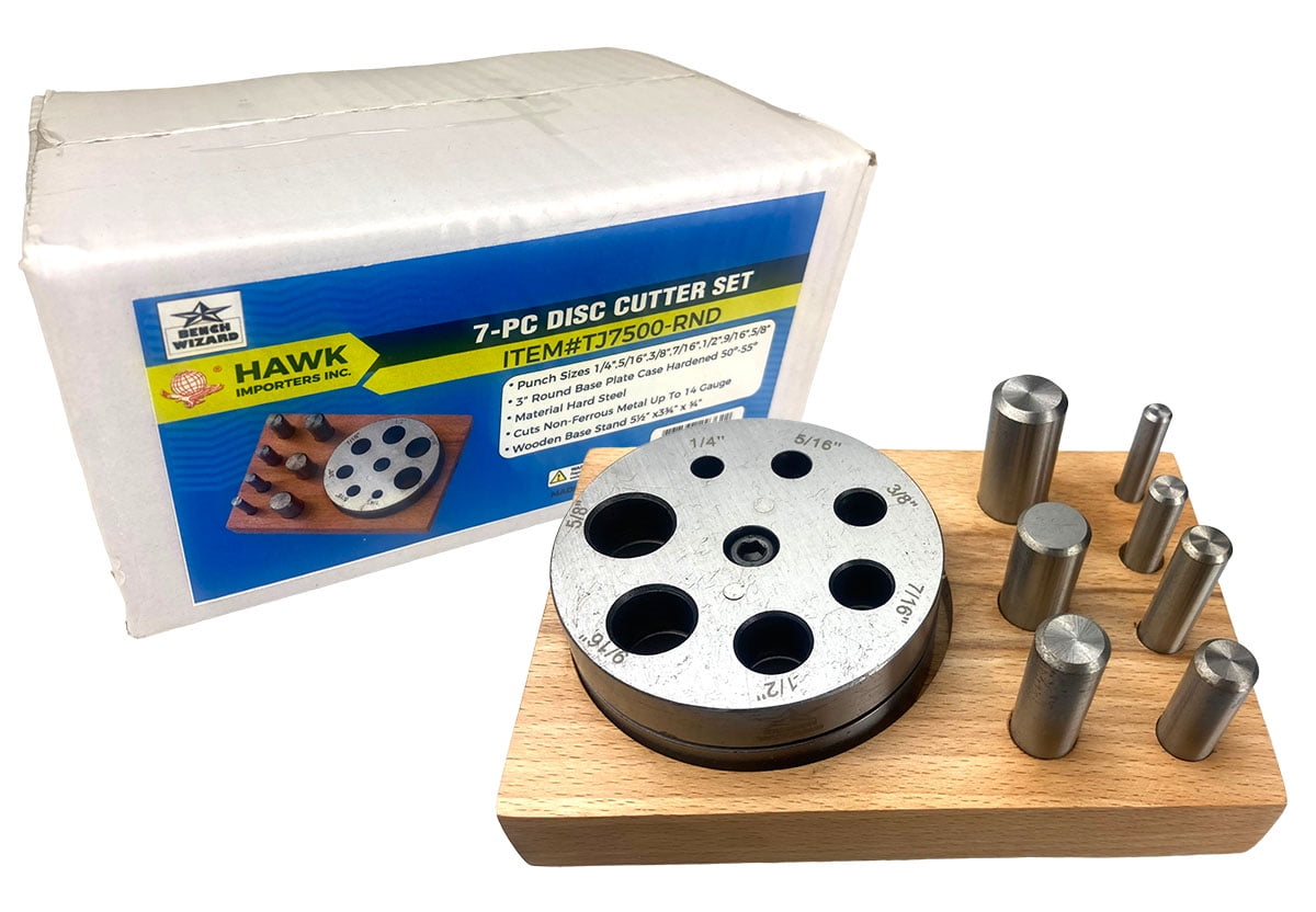 BENCH WIZARD 7 Pc Disc Cutter| 2.5" Circular Shaped Plate Disc Cutter ...