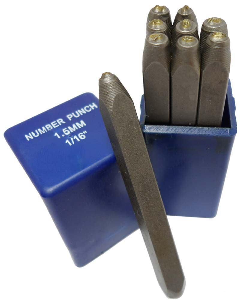 BENCH WIZARD 9 Pc Numeric Punch Set | Size 1/16" (1.5MM) | Heat-Treated ...