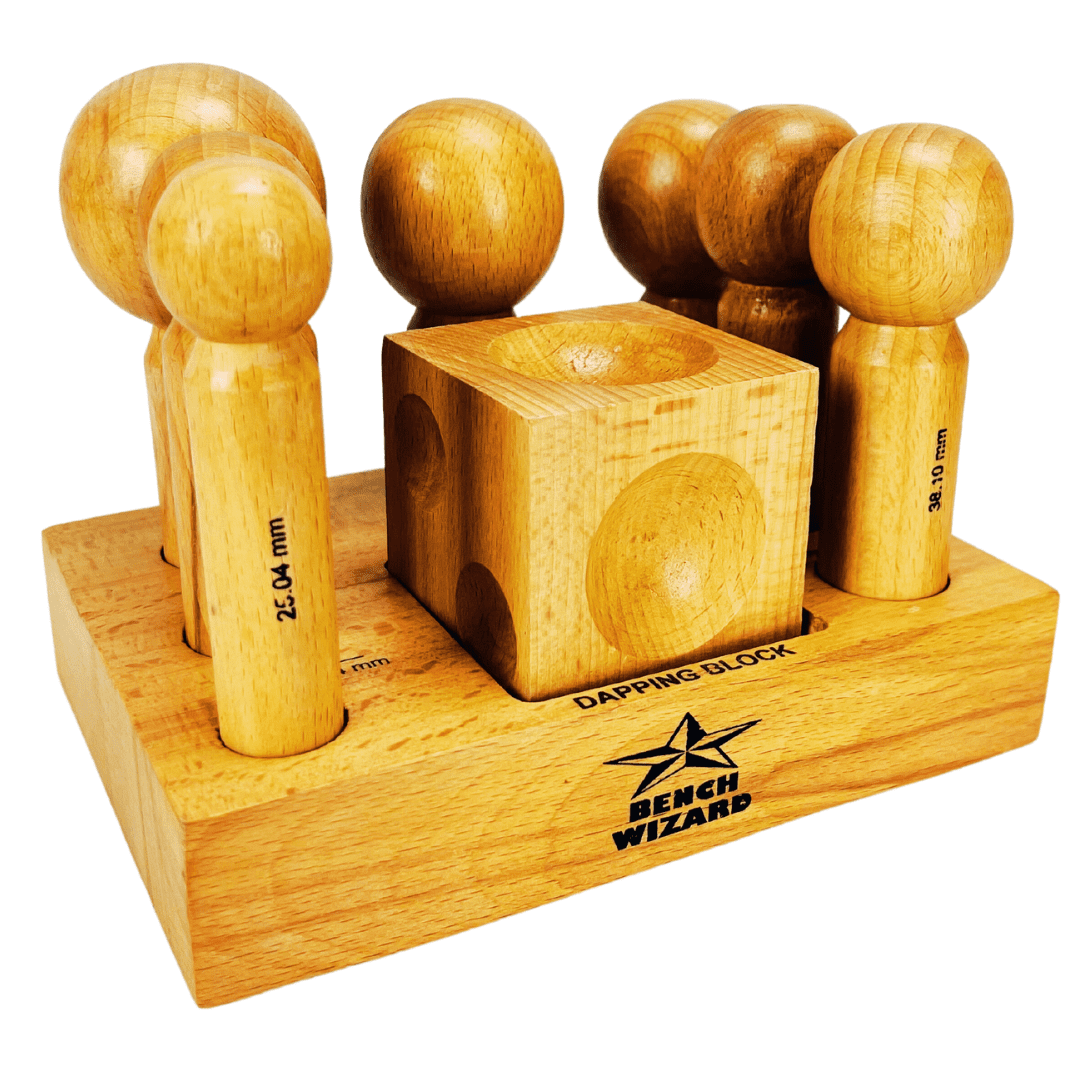 BENCH WIZARD 9 Piece Wooden Dapping Punch Set || 7 Punches - Sizes 1 ...