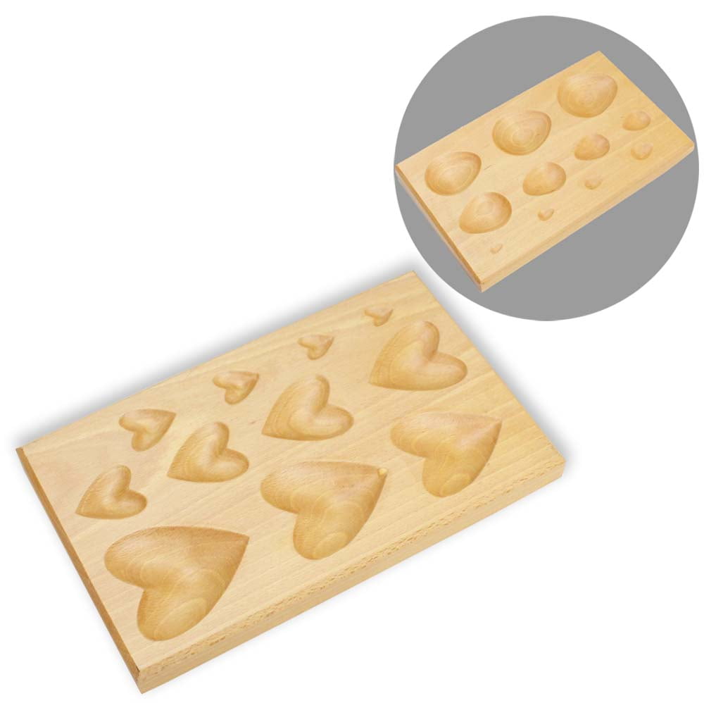 BENCH WIZARD Artisanal Wooden Block | Heart & Pearl Embellished Design ...