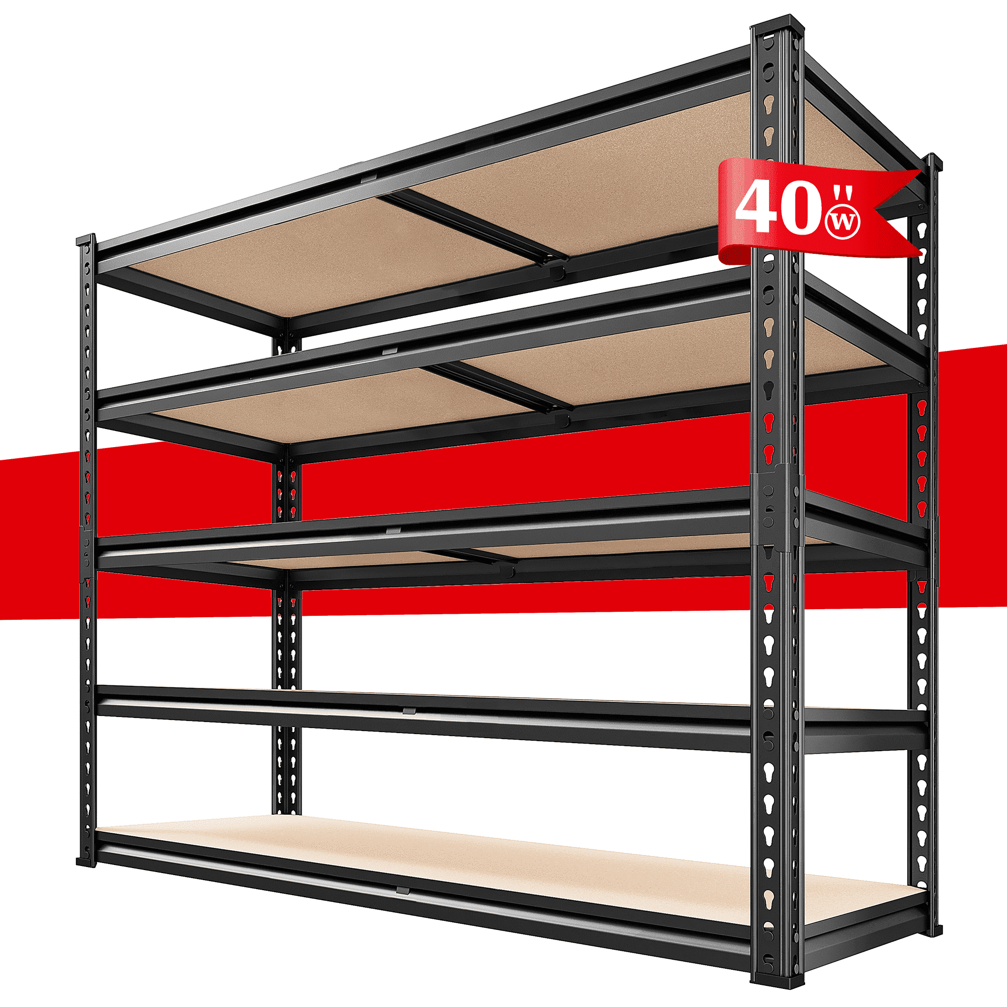 BENCHUAN 3000LBS Garage Shelving Unit Heavy Duty Storage Shelves 5-Tier ...