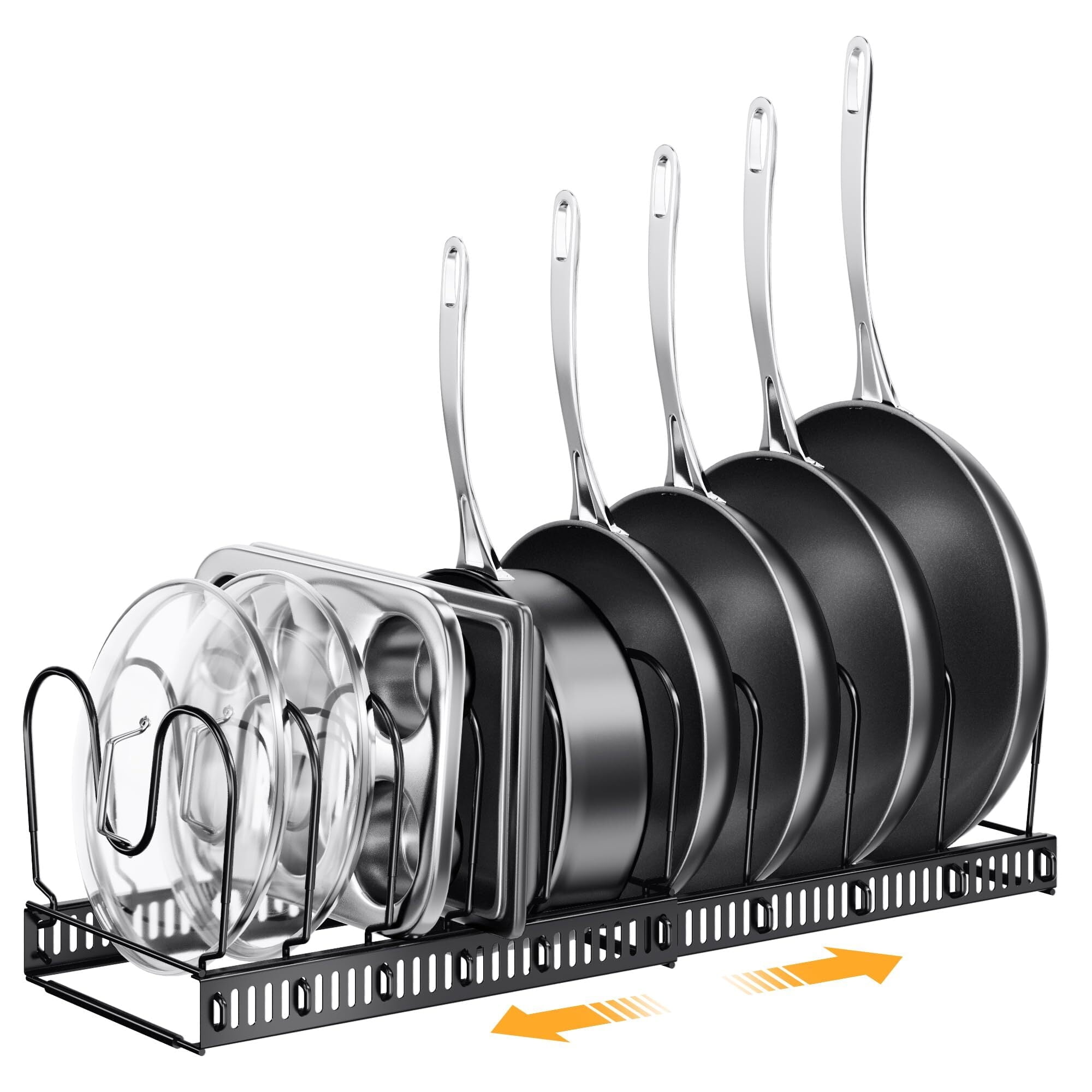 BENCHUAN Pot Rack Organizer, 8-Tier Kitchen Pot and Pan Organizer with ...