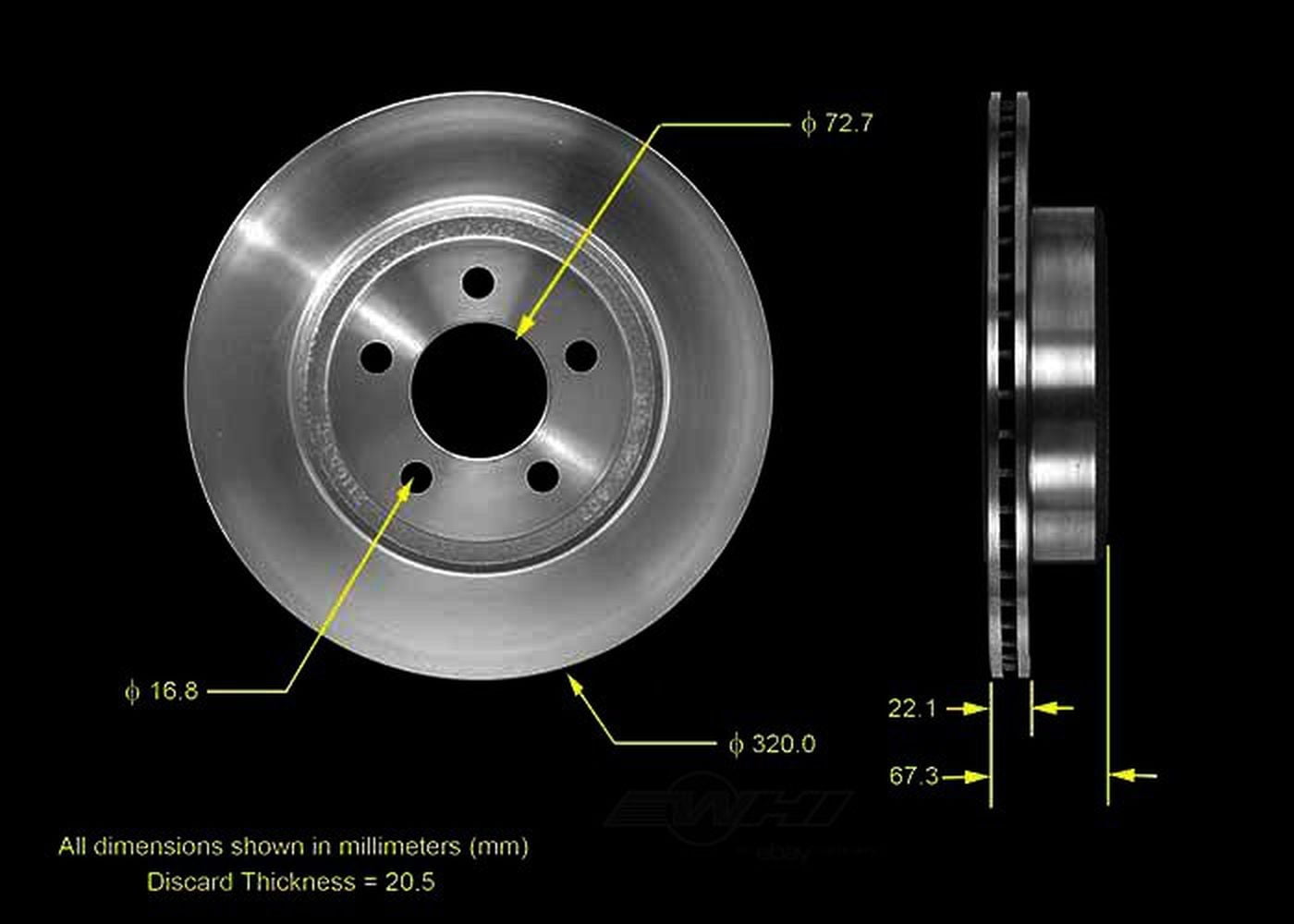 BENDIX PRT5568 Bendix Brake Rotor Fits select: 2014-2015 CHRYSLER 300C ...