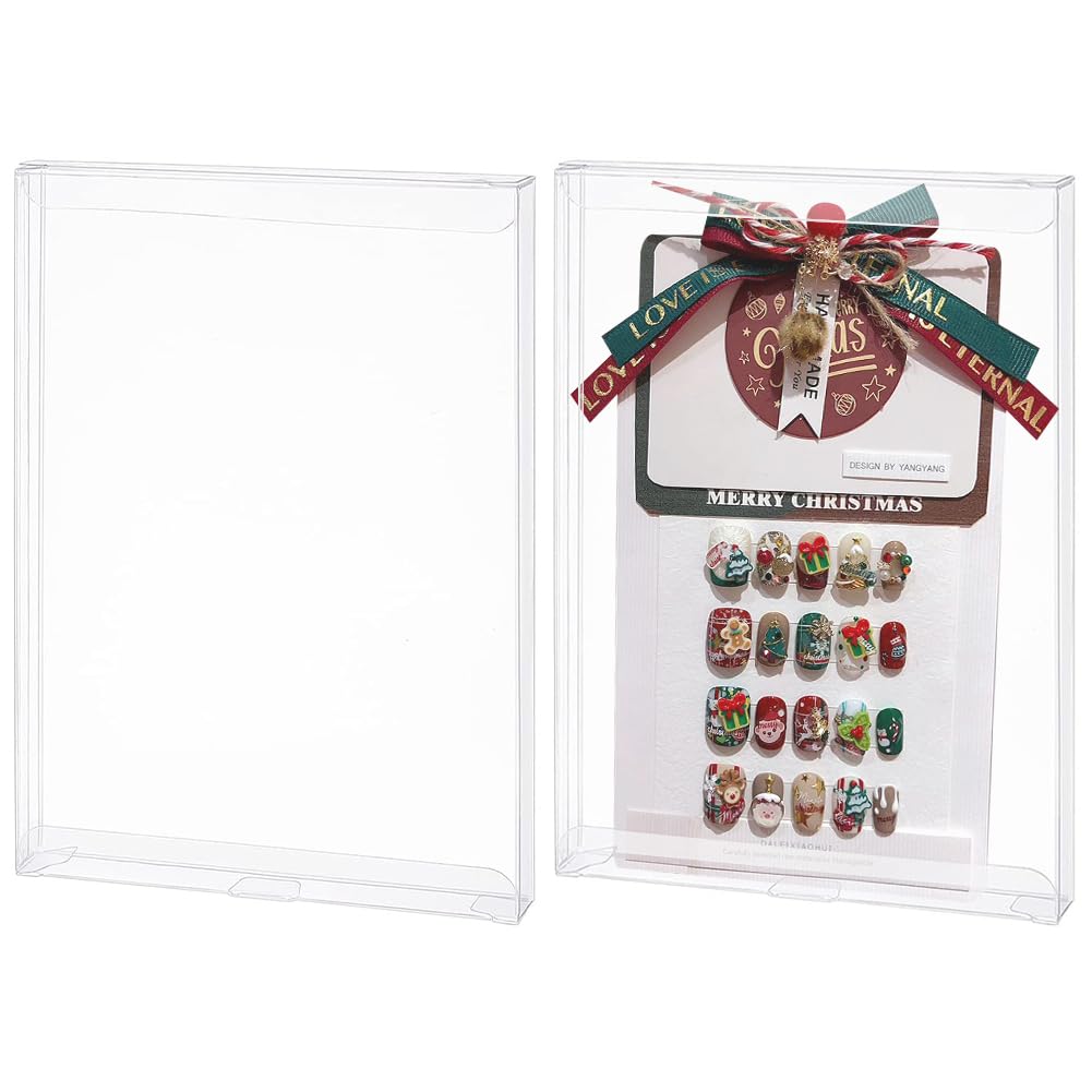 BENECREAT 10PCS 5.5x7.8x0.7 Inch Rectangle Clear Plastic Favor Boxes ...