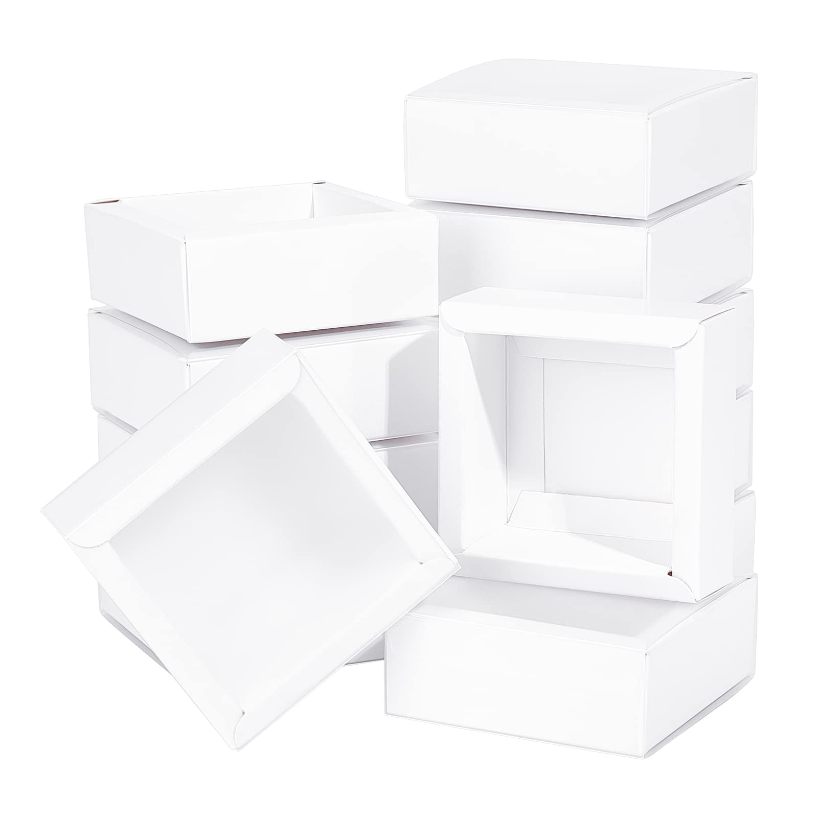 BENECREAT 16 Packs 3.3x3.3x1.3inch Clear Frosted PVC Cover Drawer Boxes ...