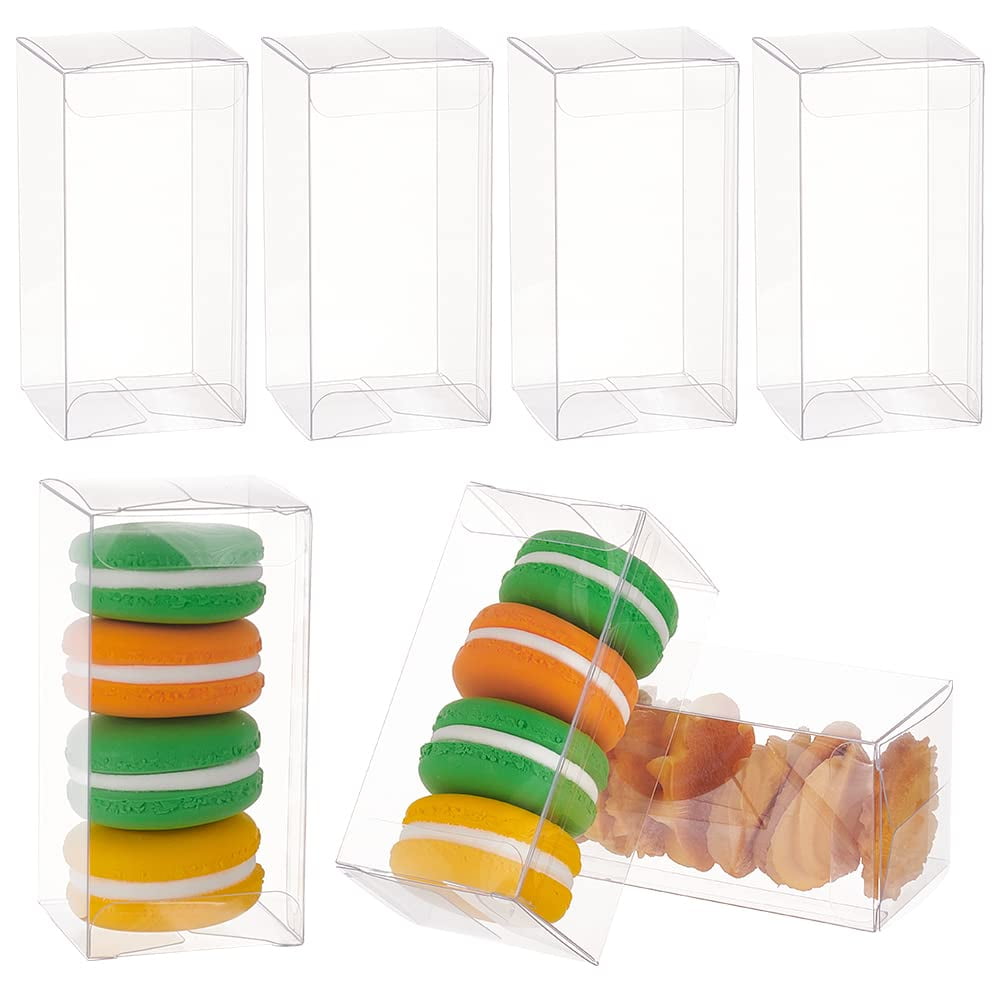 BENECREAT 20PCS Clear Wedding STF9 Favour Boxes 4x2x2inch Rectangle PVC ...