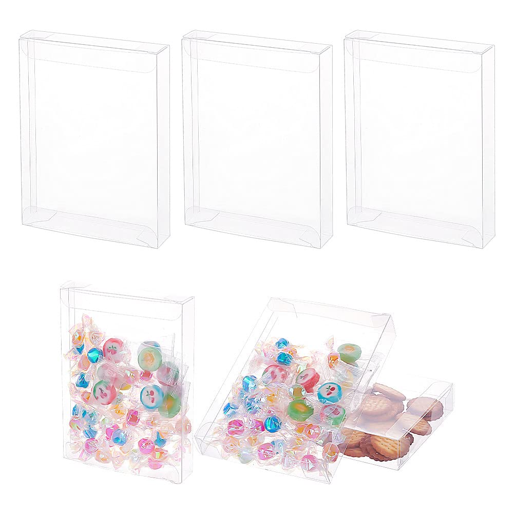 BENECREAT 30PCS 4.5x1x6" Clear Gift Box PVC Candy Treat Box Transparent ...