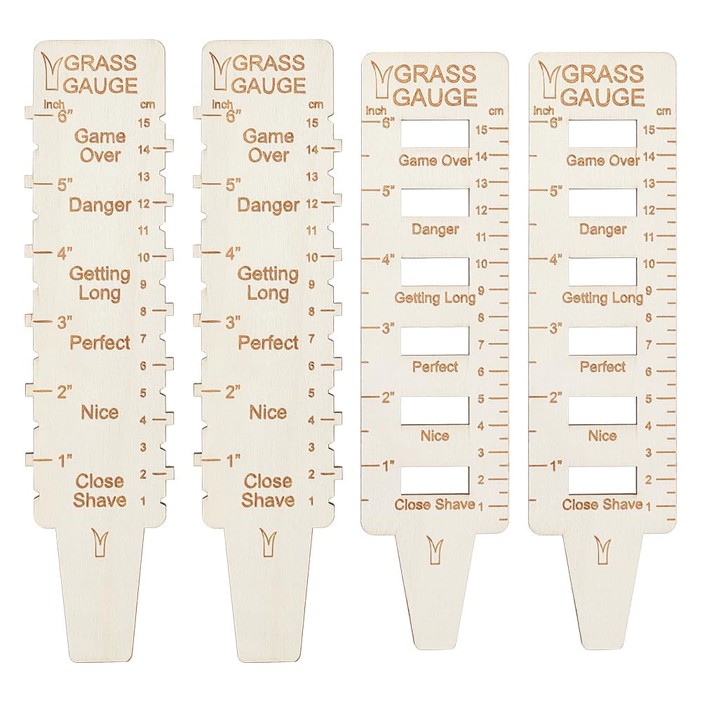 BENECREAT 4Pcs 2 Style Wood Grass Gauge, Plant Growth Height ...