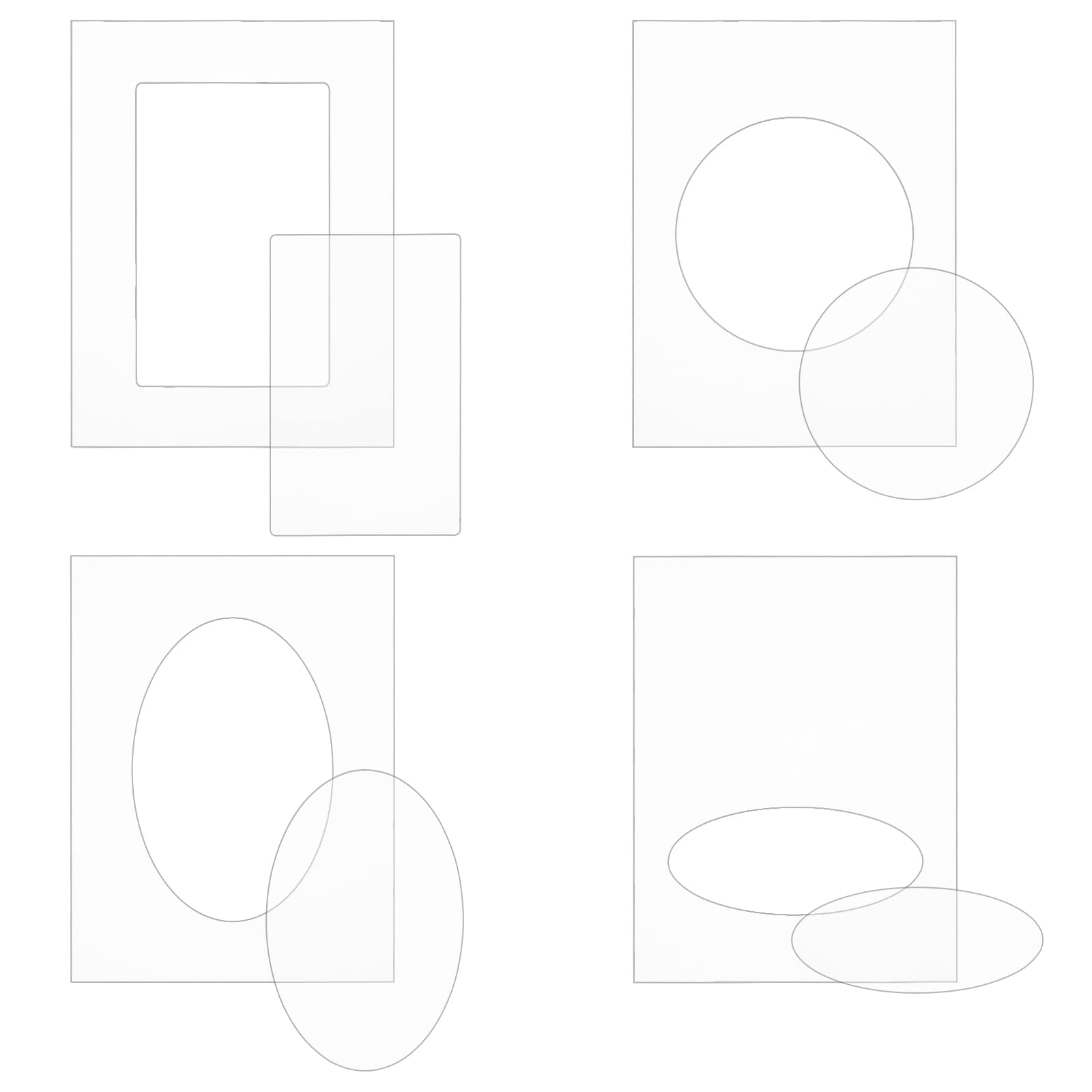 BENECREAT 4Pcs 6x4.5inch Rectangle SSF20 Frame Plastic Embossing ...