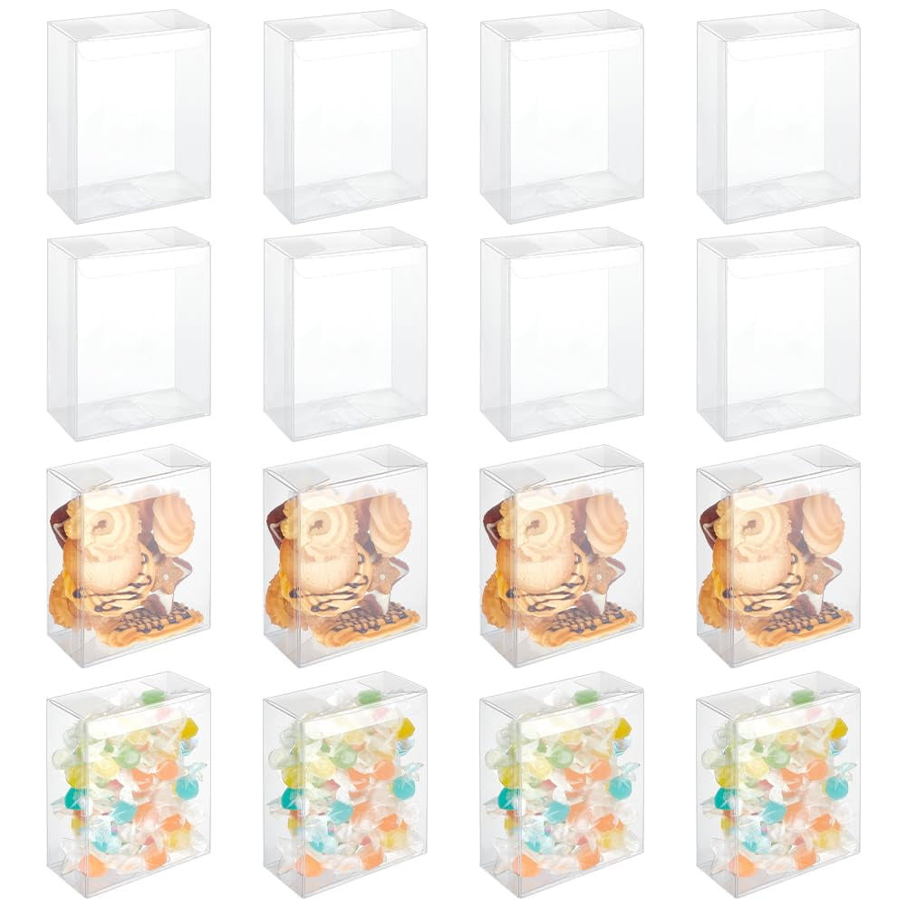 BENECREAT 72pcs Clear Wedding Favor Boxes, 4.25x3.4x1.5inch Transparent ...