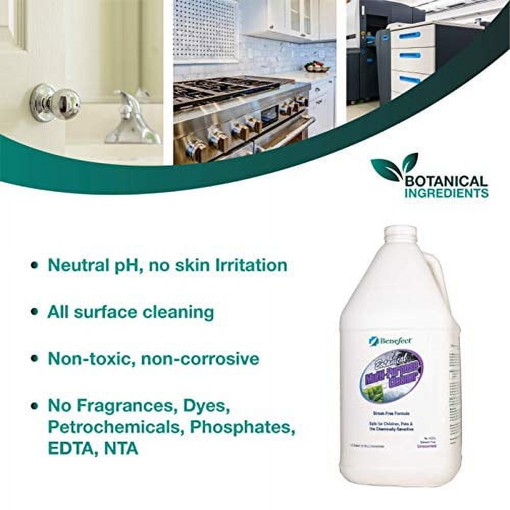 BENEFECT Botanical Multi-Purpose Cleaner, 1 Gallon, Unscented, Safe for ...