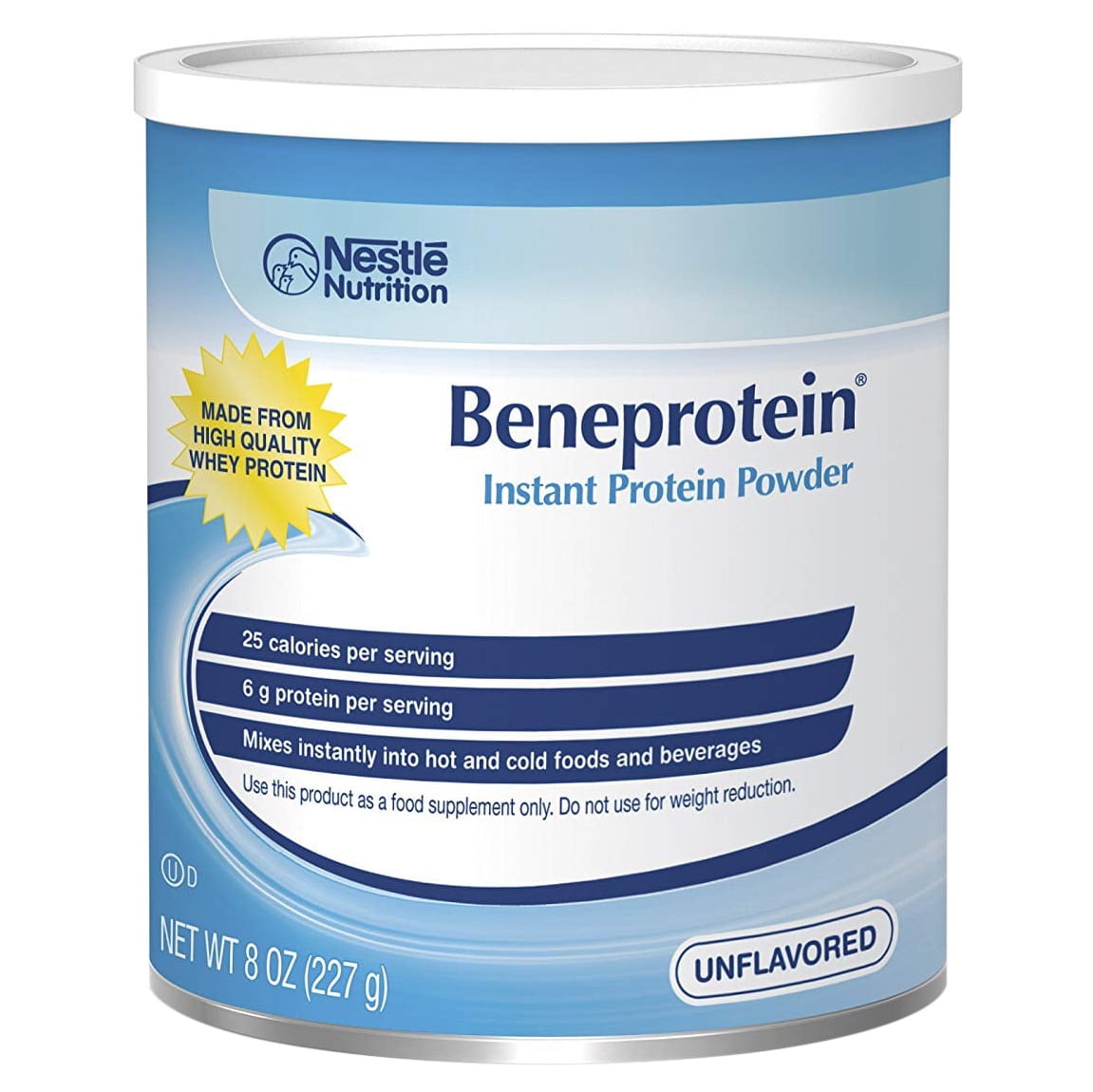 BENEPROTEIN Protein Powder Supplement, Unflavored, 8 oz Canister, Whey ...