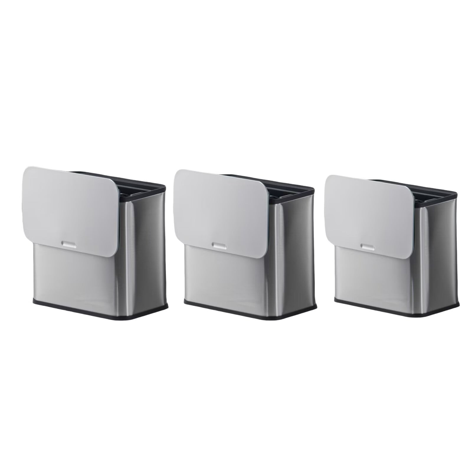 BENESKY 3 Pack 1.3Gallon Stainless Steel Hanging Trash Can with Lid ...