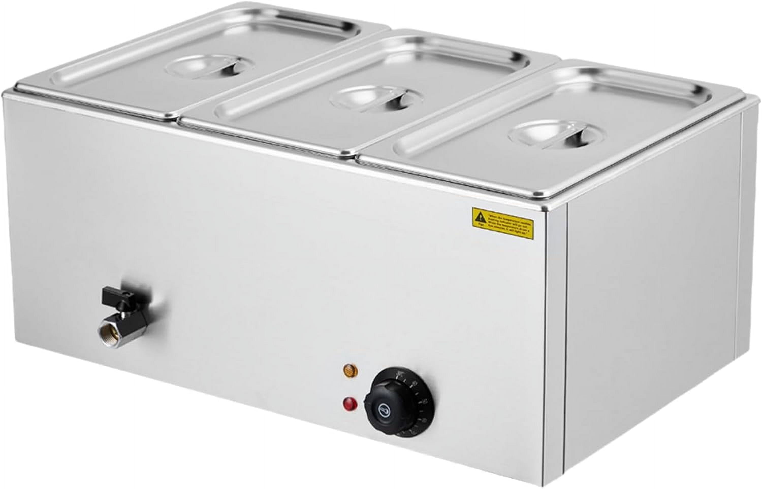 BENESKY 3-Pan 21QT Electric Commercial Food Warmer, Stainless Steel ...
