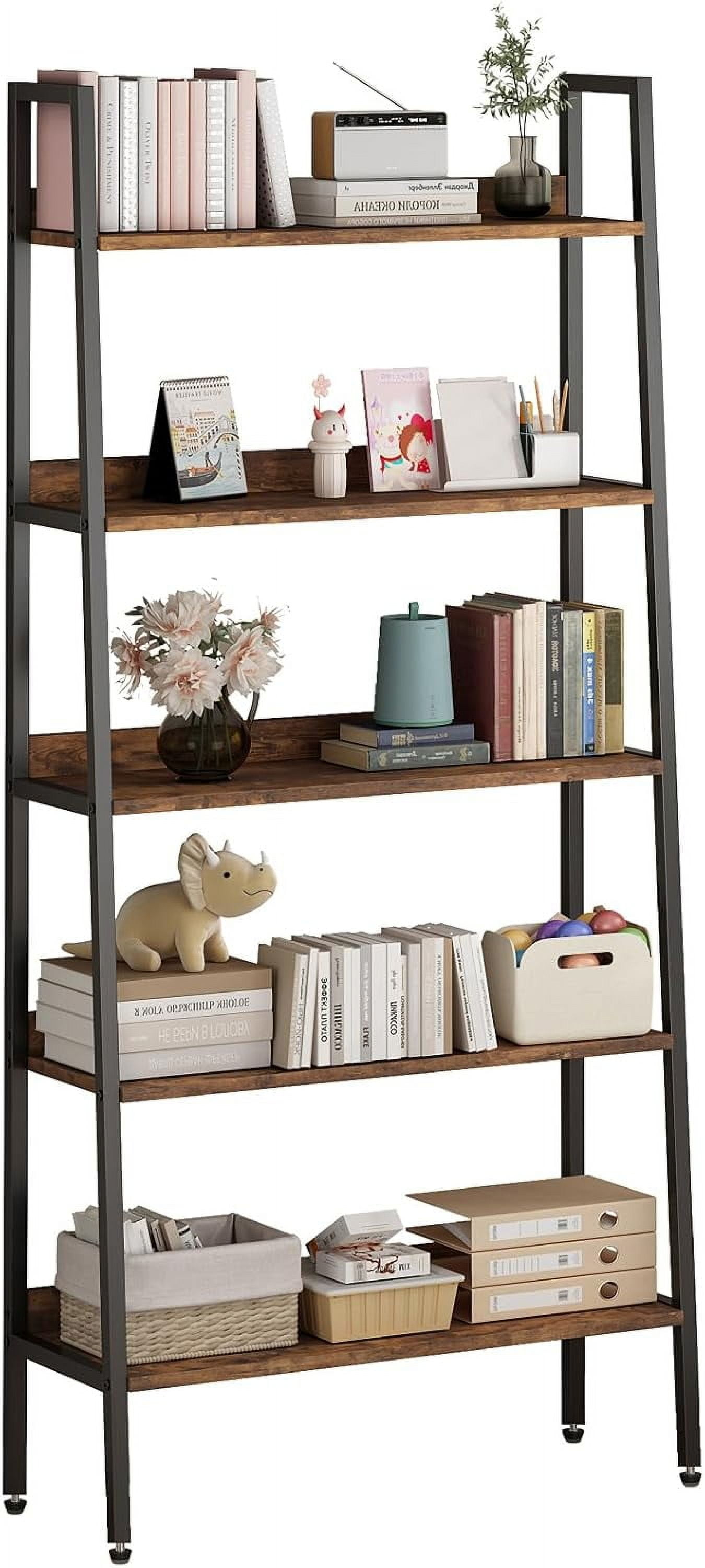BENESKY 5 Tier Bookshelf, Freestanding 5 Shelf Bookcases and ...