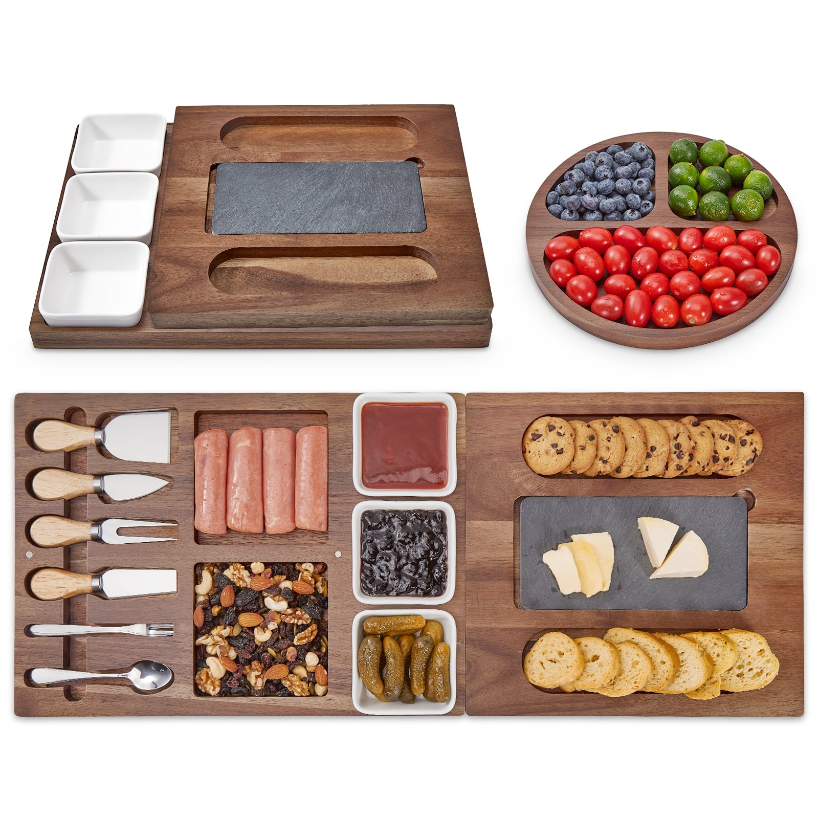 BENESKY Charcuterie Boards Set, Extra Large Wood Cheese Board Set with ...