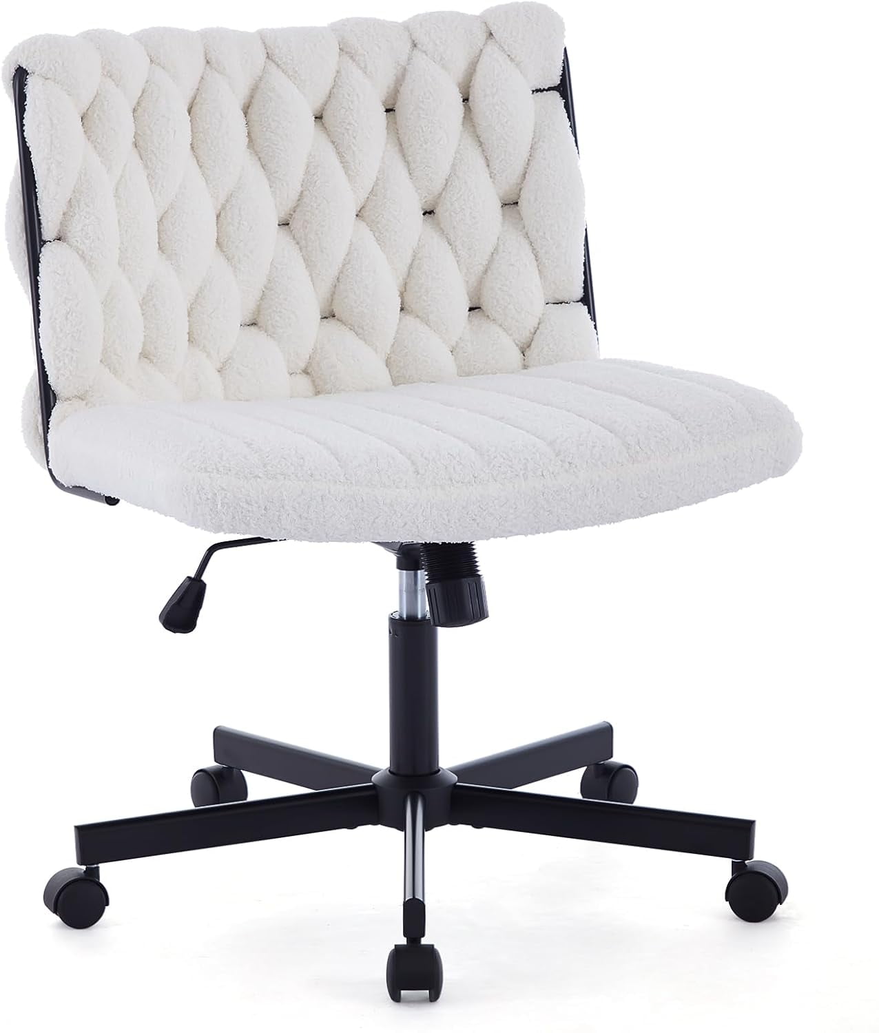 BENESKY Criss Cross Chair with Wheels, Wide Seat Home Office Desk Chair ...