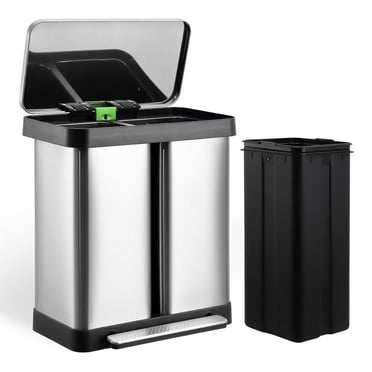 Joseph Joseph Split Step Trash Can Recycle Bin Dual Compartments ...