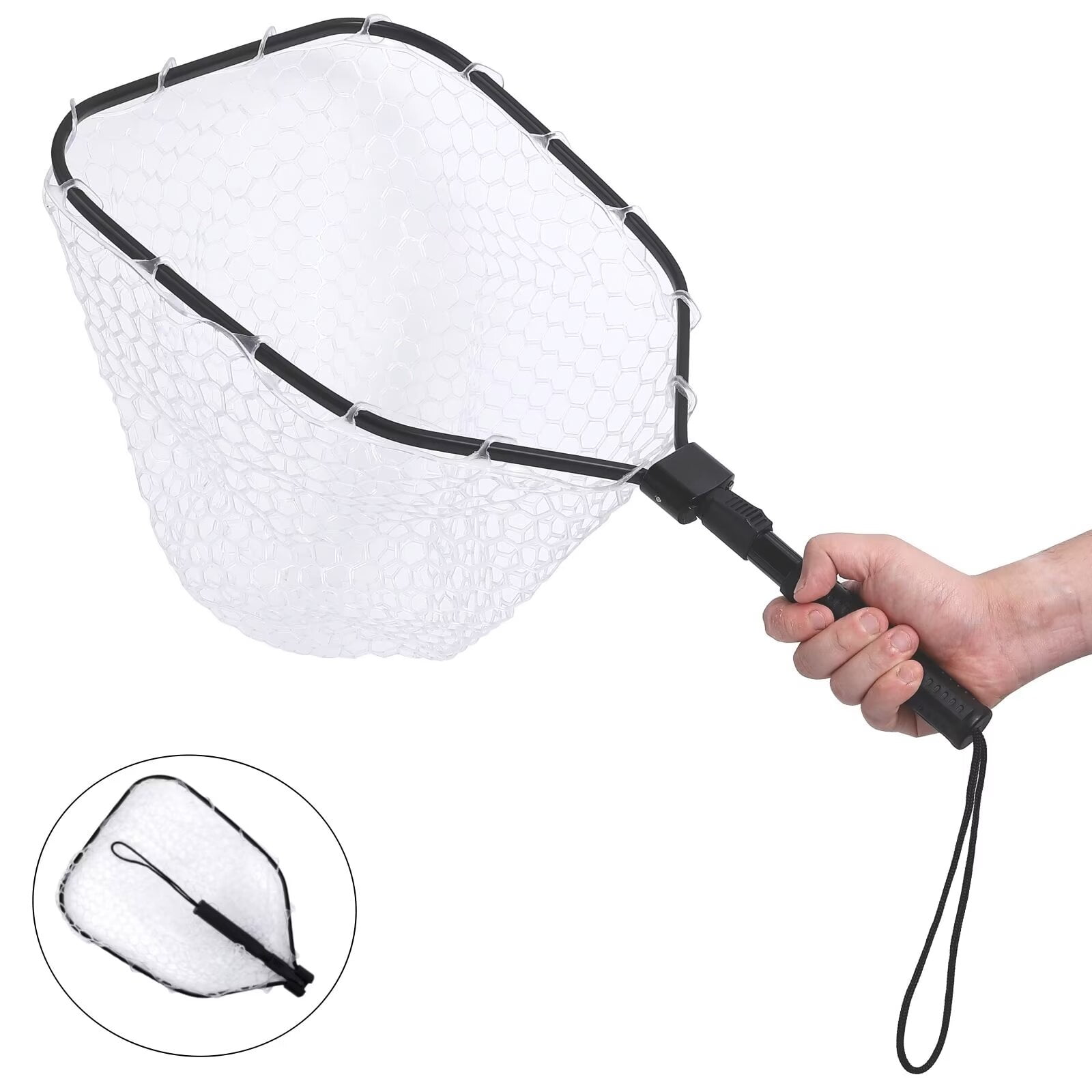 BENESKY Fly Fishing Net, Bass Trout Landing Net, Folding Fishing Nets ...