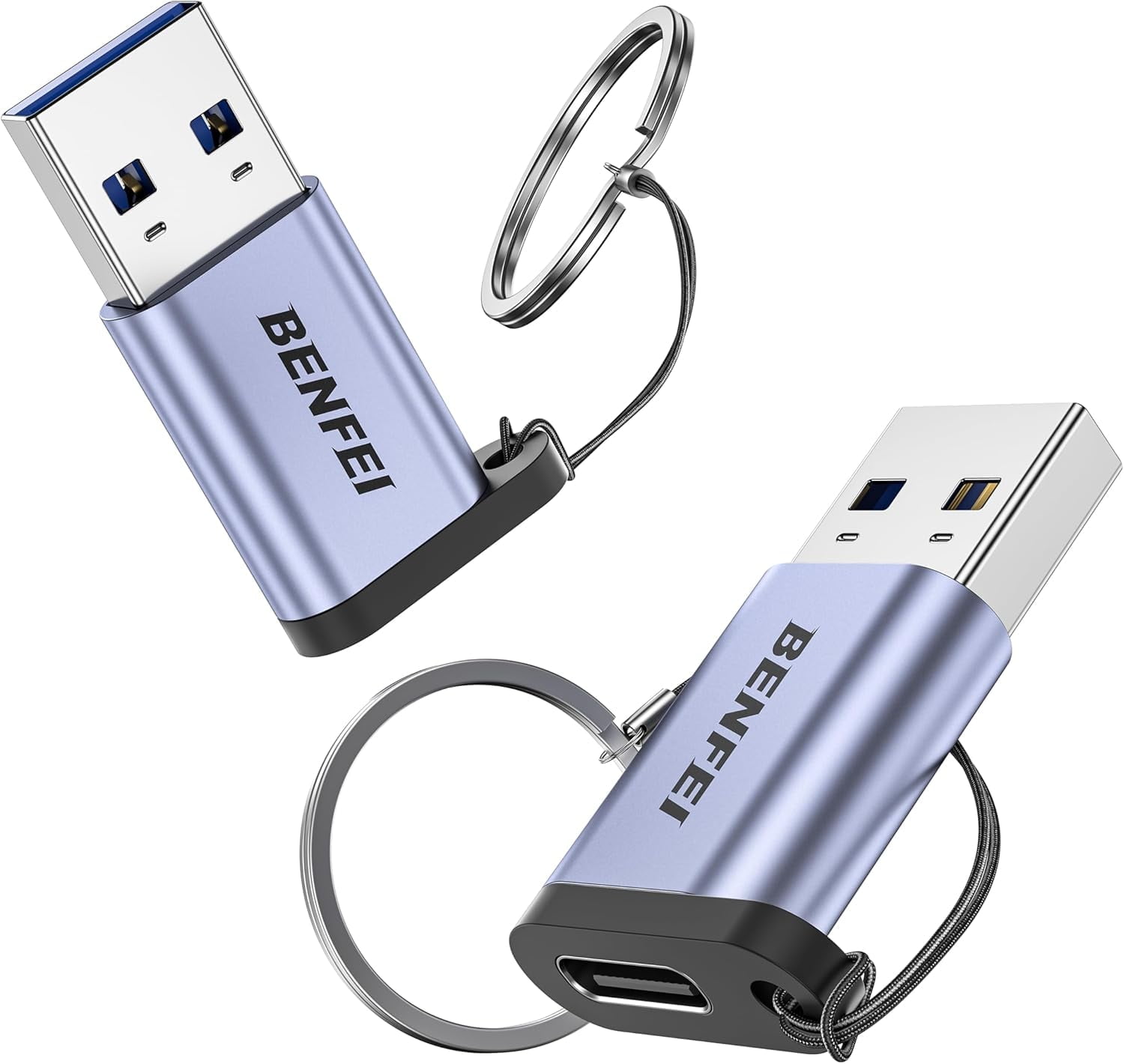 BENFEI 10Gbps USB Type-A to USB-C Adapter(2 Pack, Male to Female ...