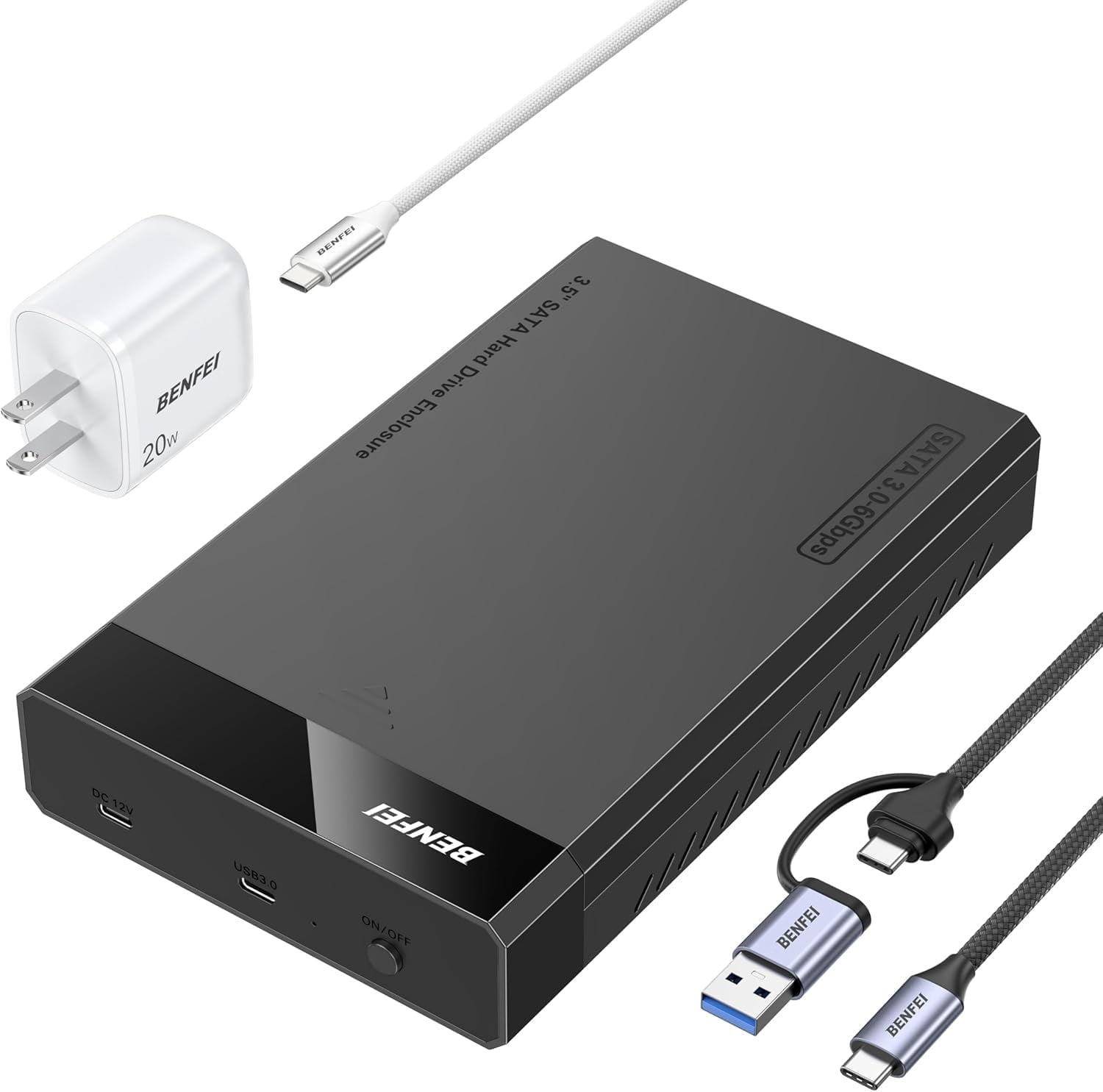 BENFEI 3.5/2.5 Inch SATA HDD/SSD Enclosure, Tool-Free Design, Supports ...