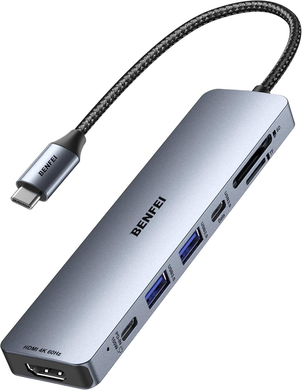 BENFEI 7-in-1 USB C Hub with HDMI(4K@60Hz), 2 USB-A, 1 USB-C Data, 100W ...