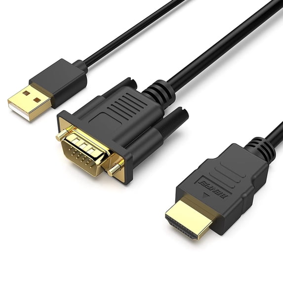 Benfei, VGA to HDMI Cable, 6ft 1080P with Audio, Supports VGA Source to ...