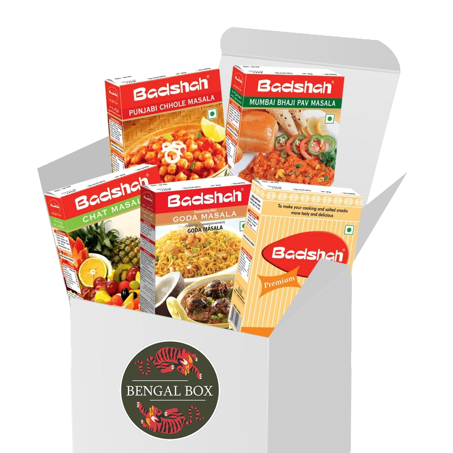 BENGAL BOX Badshah Indian TGF4 Masala Gift Set (5 Pack) - Pav Bhaji ...