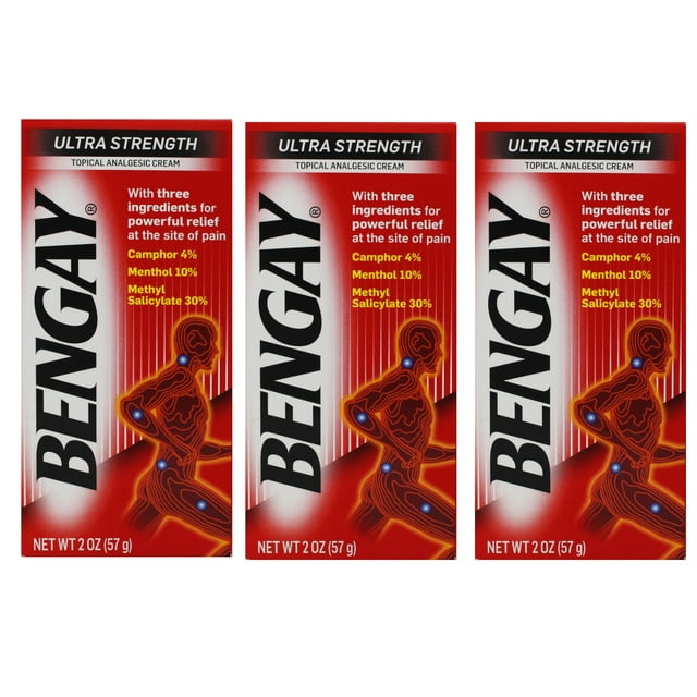 BENGAY Pain Relieving Cream, Ultra Strength 2 oz (Pack of 3) - Walmart.com