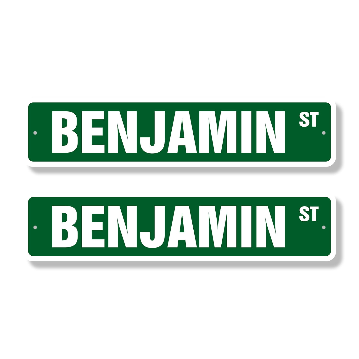 BENJAMIN Classic Street Sign (2 Pack) Childrens Name Room Sign Road ...