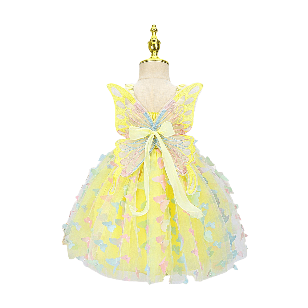 BENJAMJAM 2-7Y Butterfly Tutu Dress, Bodice with Colorful 3D Butterfly ...