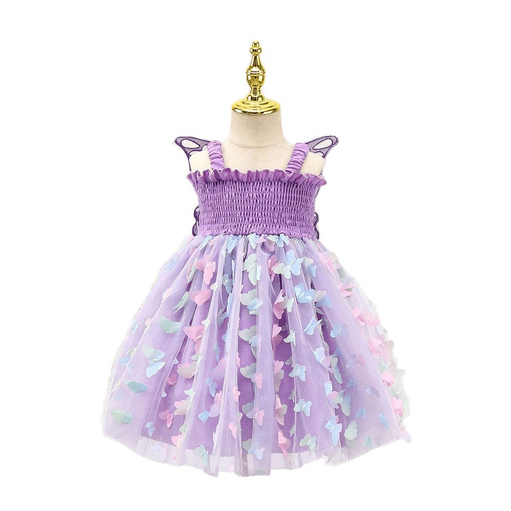 BENJAMJAM 2-7Y Butterfly Tutu Dress, Bodice with Colorful 3D Butterfly ...