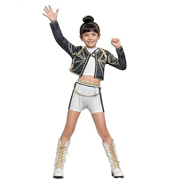 BENJAMJAM 2-9Y Pop Star Inspired Costume Set - White Cropped Jacket ...