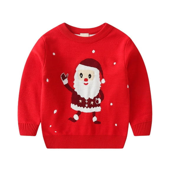 BENJAMJAM 3-8Y Sled Deer White Bearded Elderly Pattern Sweater Cartoon ...
