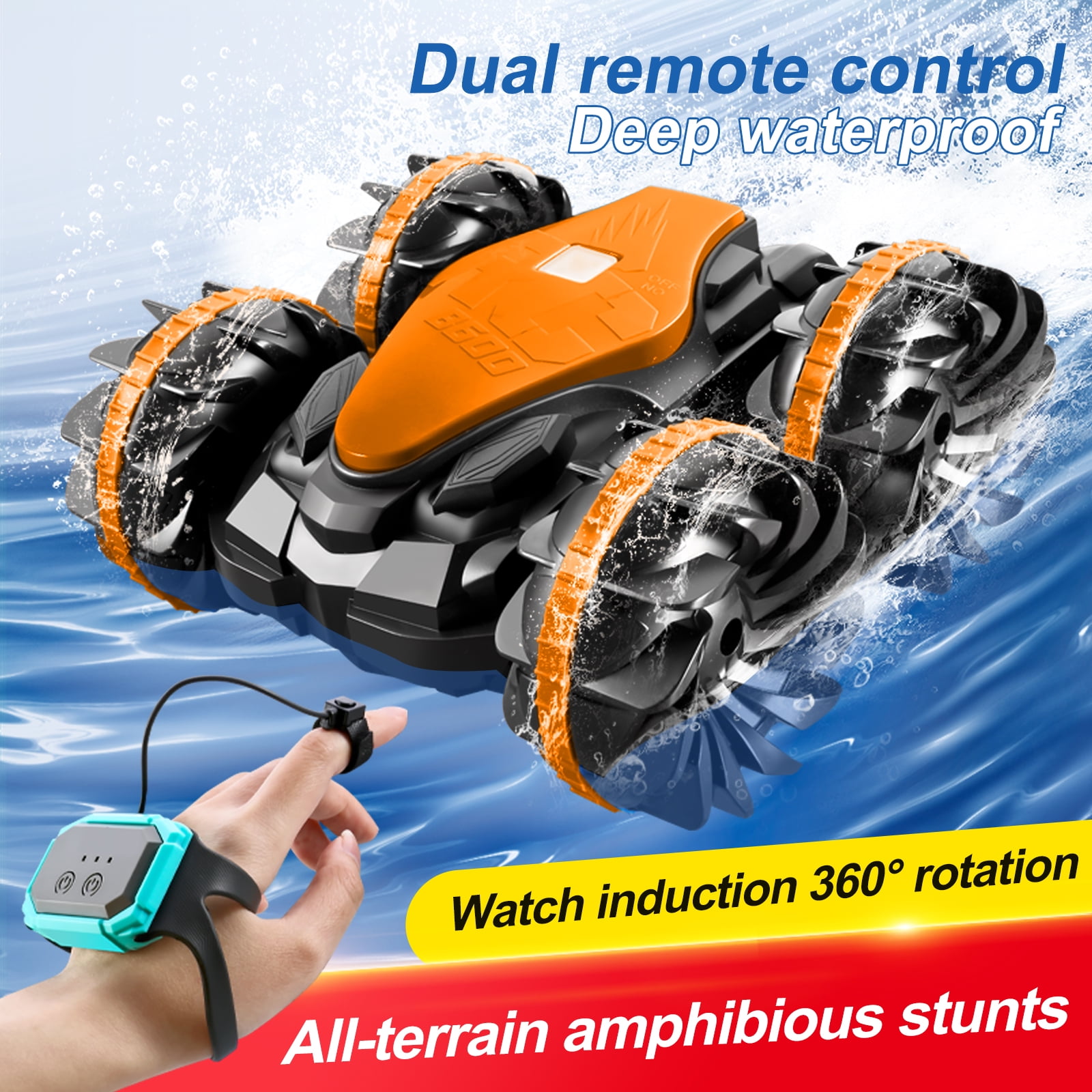 BENMAZ Amphibious 360° Rotation RC Car, Orange - Walmart.com