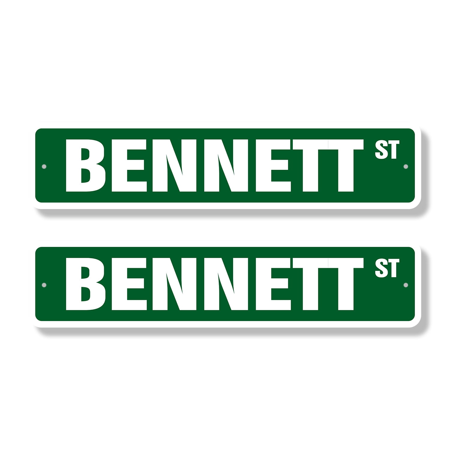 BENNETT Classic Street Sign (2 Pack) Childrens Name Room Sign Road Sign ...