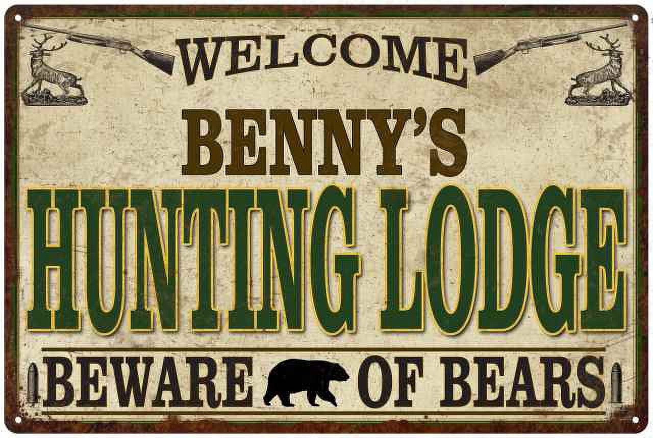 BENNY'S Hunting Lodge Sign Man Cave 8x12 Metal Sign 208120085385 ...