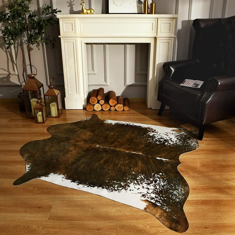 BENRON Premium Faux Cowhide Rug, Cow Print, Rustic Western Rugs for ...