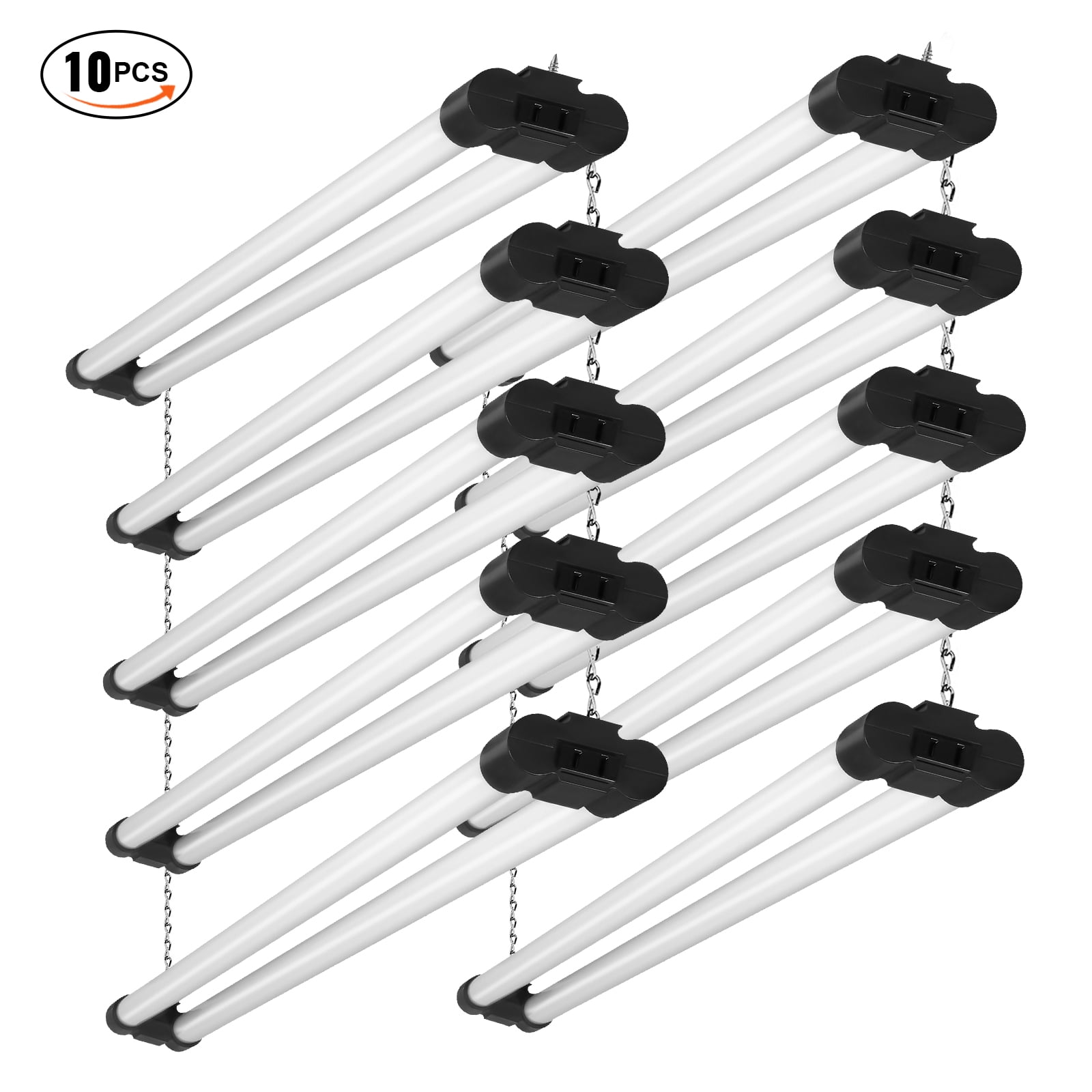 VEVOR 10 Pack LED Shop Light, 4 FT, 40W Linkable Shop Light Fixture ...