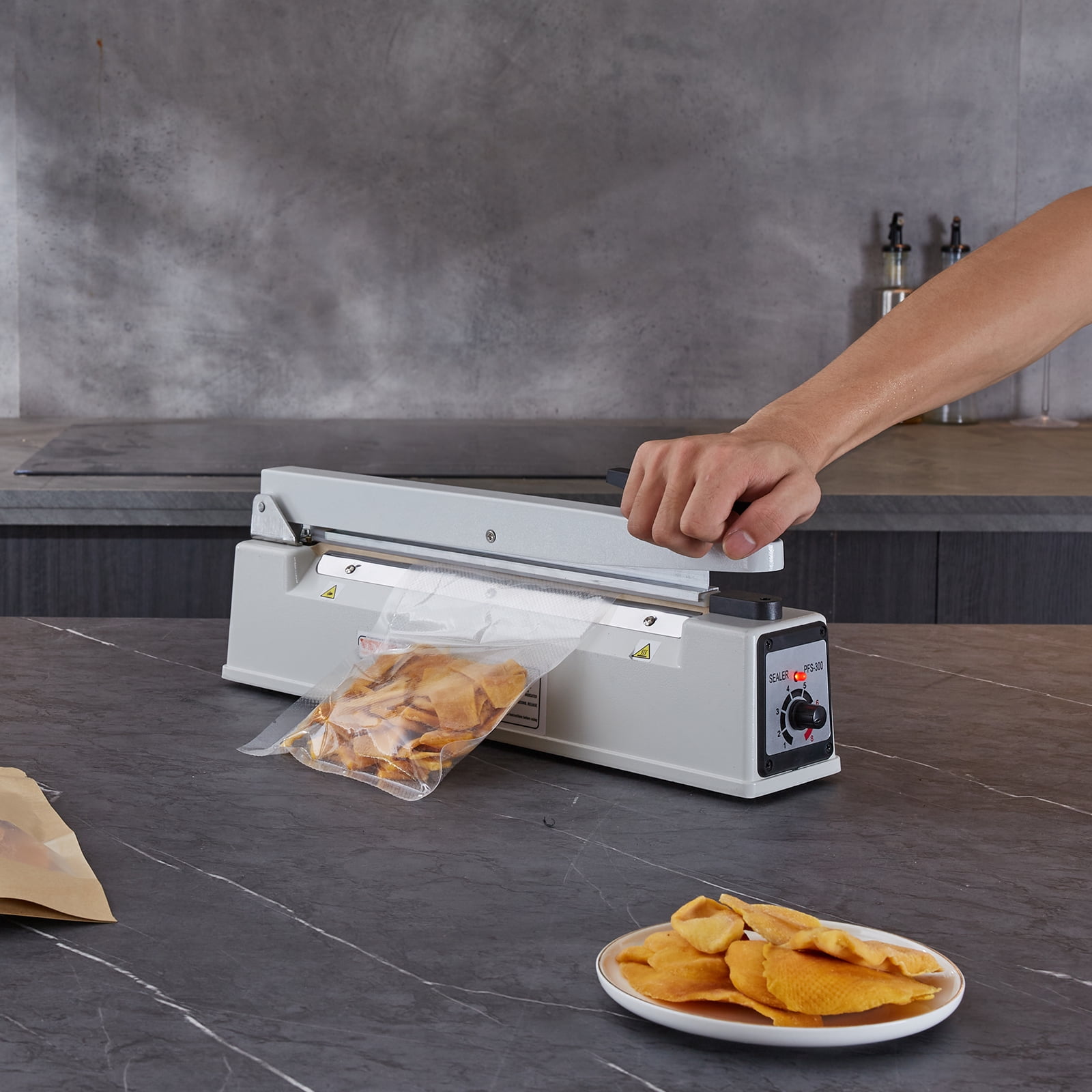 VEVOR 12" Aluminum Hand Impulse Heat Sealer Machine Poly Plastic Bags ...