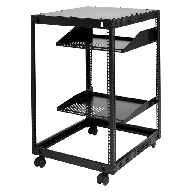 BENTISM 15U Open Frame Server Rack, 15''-40'' Adjustable Depth, Free ...