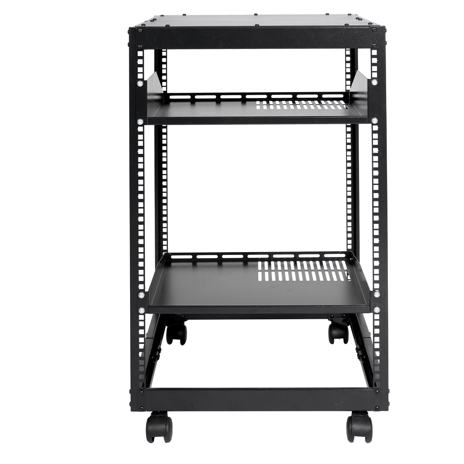 BENTISM 15U Open Frame Server Rack, 15''-40'' Adjustable Depth, Free ...
