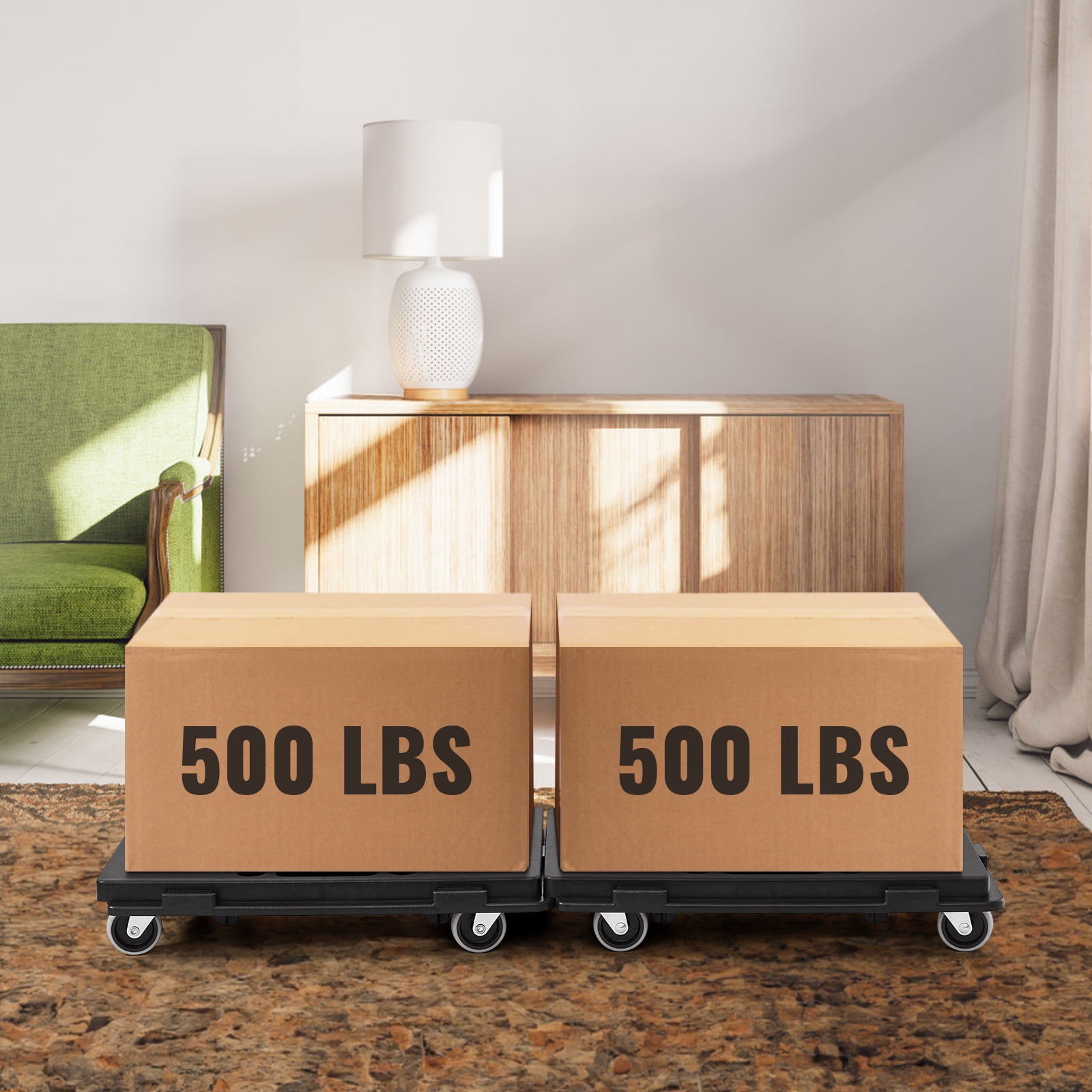 BENTISM 2 pcs Platform Dolly Interlocking Edge Furniture Mover 500 lbs ...