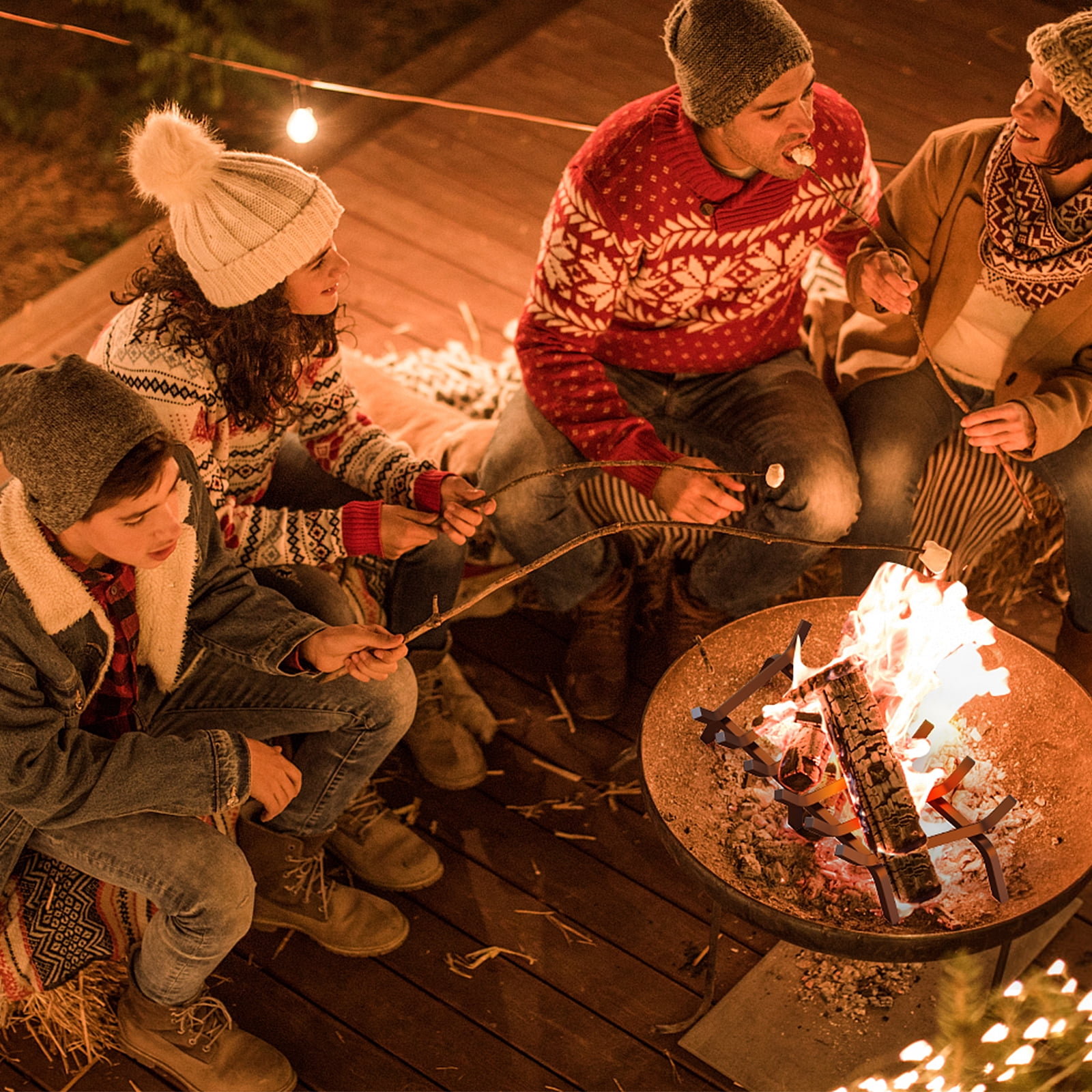 BENTISM 27 inch Fireplace Log Grate Powder-coated Steel wood Burning ...