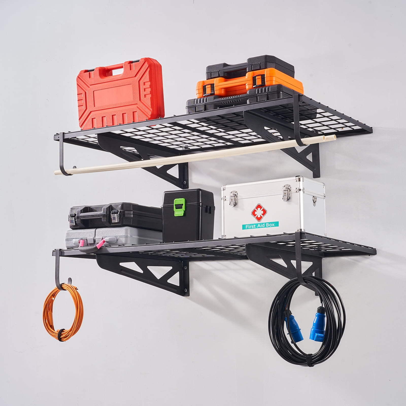 BENTISM 2PCS 4x2 ft Garage Storage Shelving Wall Mounted Heavy Duty ...