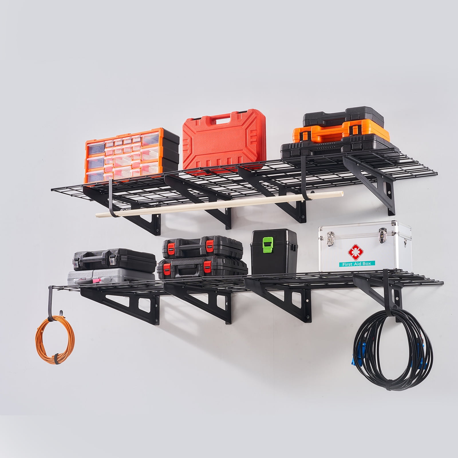 BENTISM Metal 2PCS 4x2 ft Heavy Duty Wall Mounted Garage Storage ...