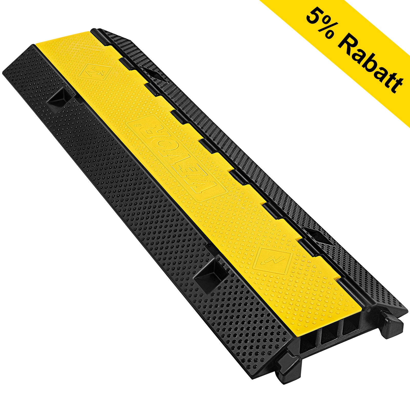 VEVOR Cable Protector Ramp with 3-Channels, Cable Cover Max Weight ...