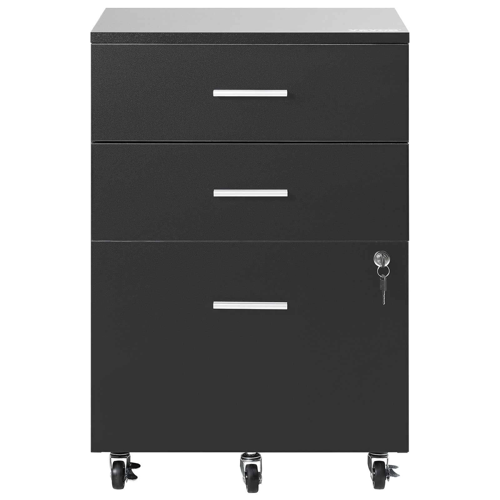 VEVOR 3-Drawer Rolling Wood File Cabinet under Desk with Lock Portable ...