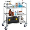 BENTISM 3-Tier Stainless Steel Lab Cart, Mobile, 400 lbs Capacity, 29.1 ...